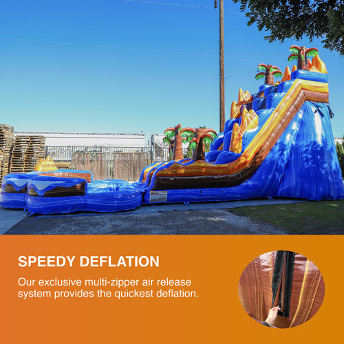 JumpOrange 19' Oasis Commercial Grade Water Slide with Detachable Deep Pool | Wayfair